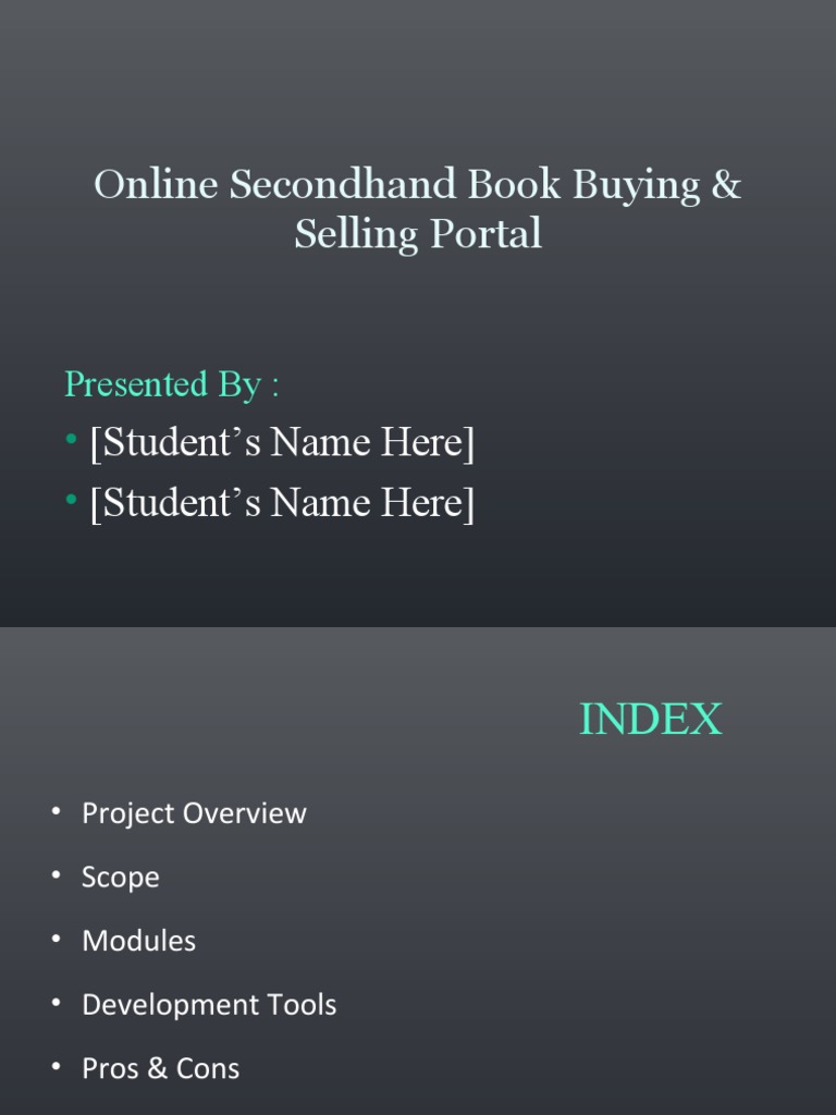 Online Secondhand Book Buying & Selling Portal S312 | PDF | Microsoft ...