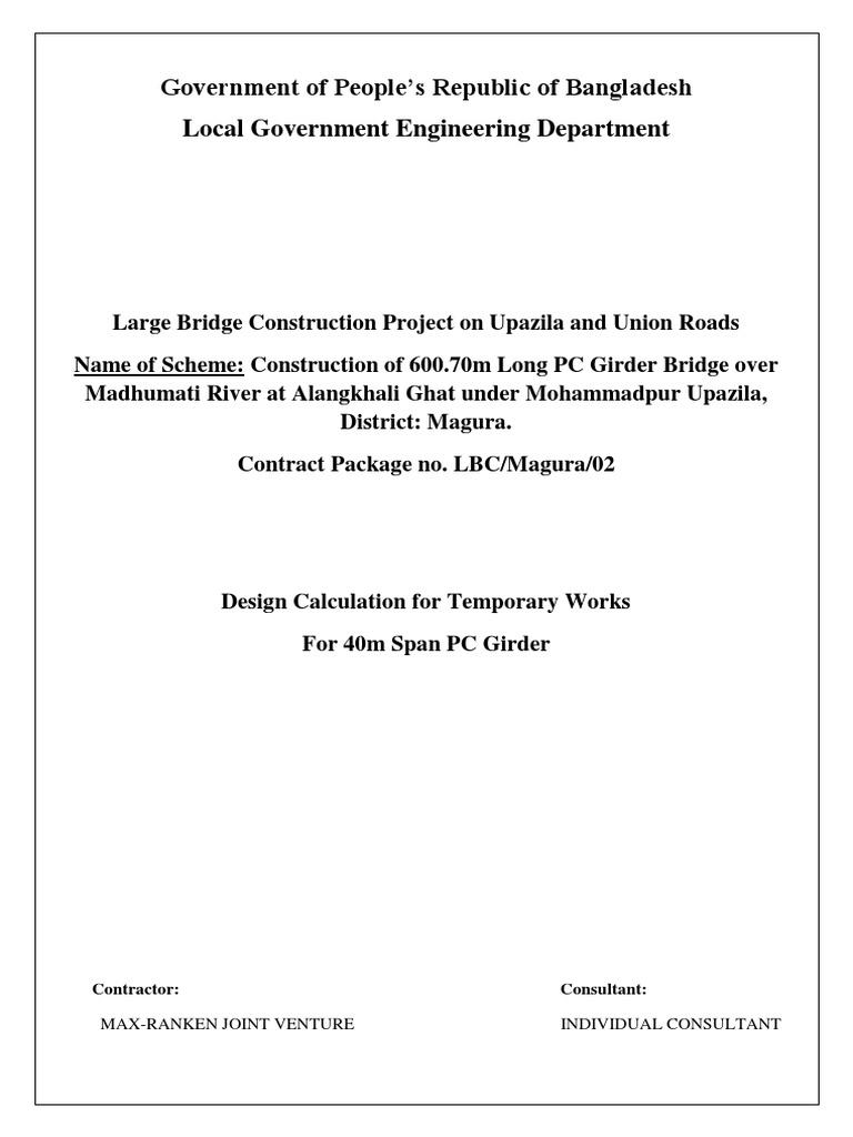 PC Girder Bridge Design Calculations | PDF | Beam (Structure ...