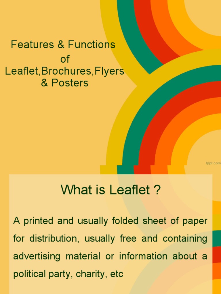 Features & Functions of Leaflet, Brochures, Flyers & Posters | PDF ...
