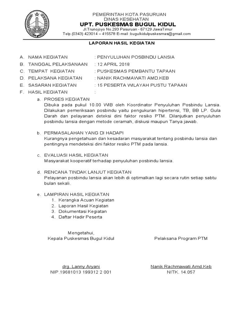 LHK Posbindu PTM | PDF