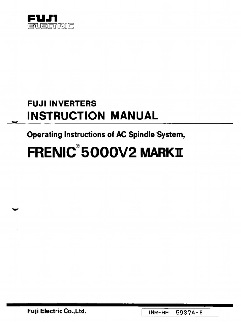 Fuji Frenic 5000v2 Markii | PDF