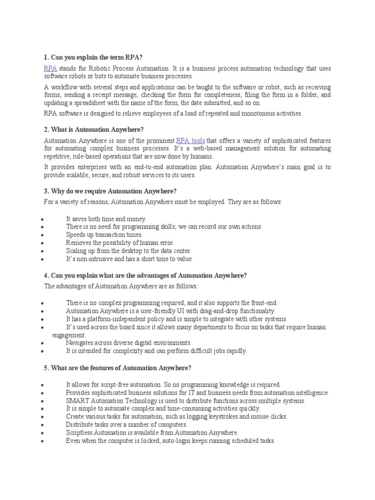 Automation Anywhere Imp Qs | PDF | Automation | Optical Character Recognition