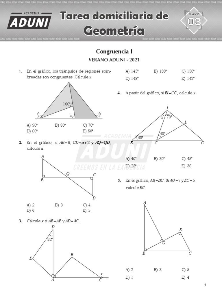 G VAD Dom Sem3 | PDF | Matemática Elemental | Geometría euclidiana