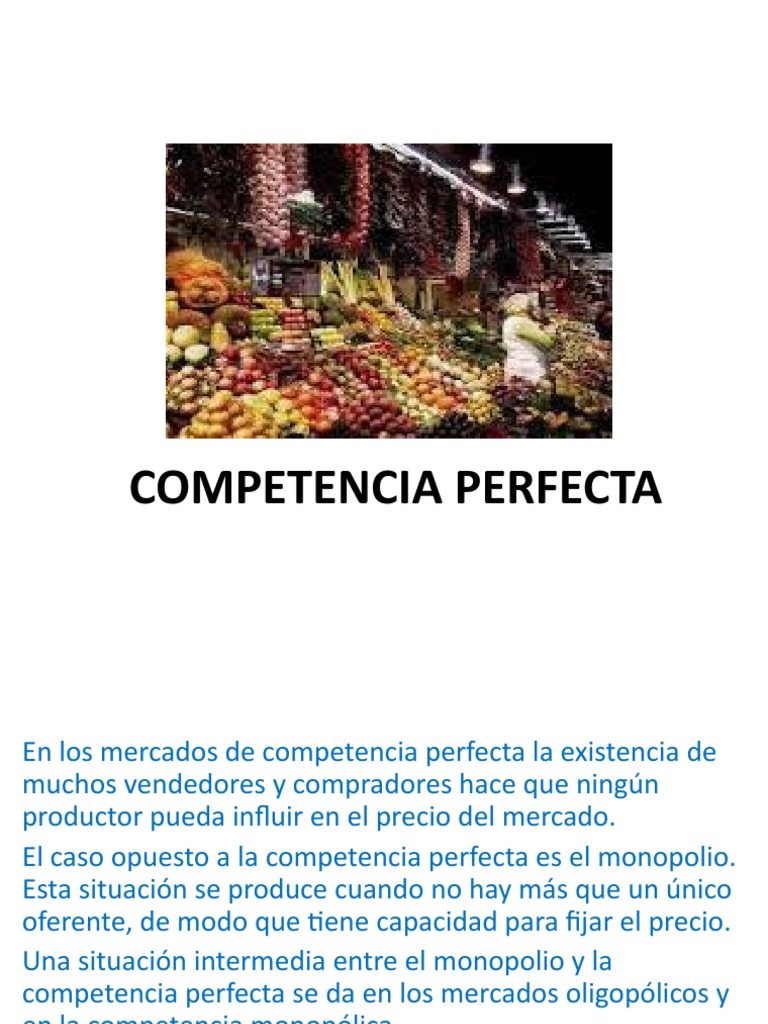 Competencia Perfecta | PDF | Mercado (economía) | Competencia perfecta