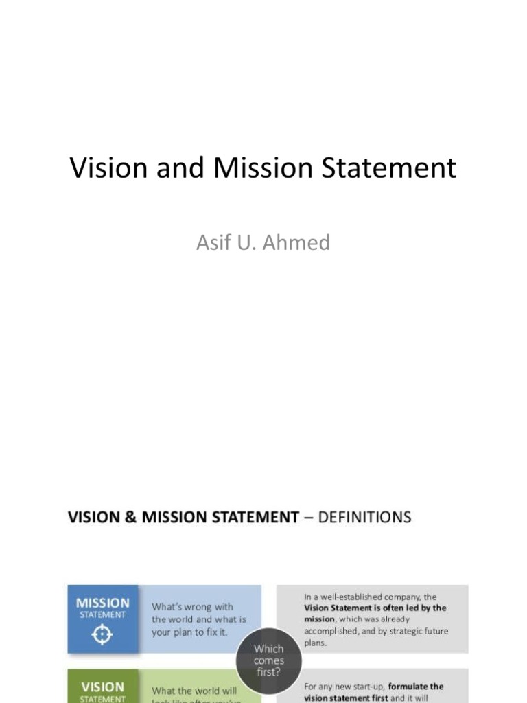 Vision and Mission Statement | PDF