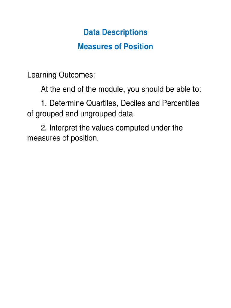 Stat Module 5 | PDF | Quartile | Percentile
