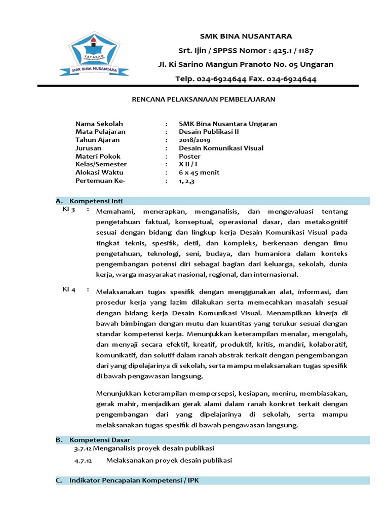 RPP 3.12 Desain Publikasi Ahmad Zamzami | PDF