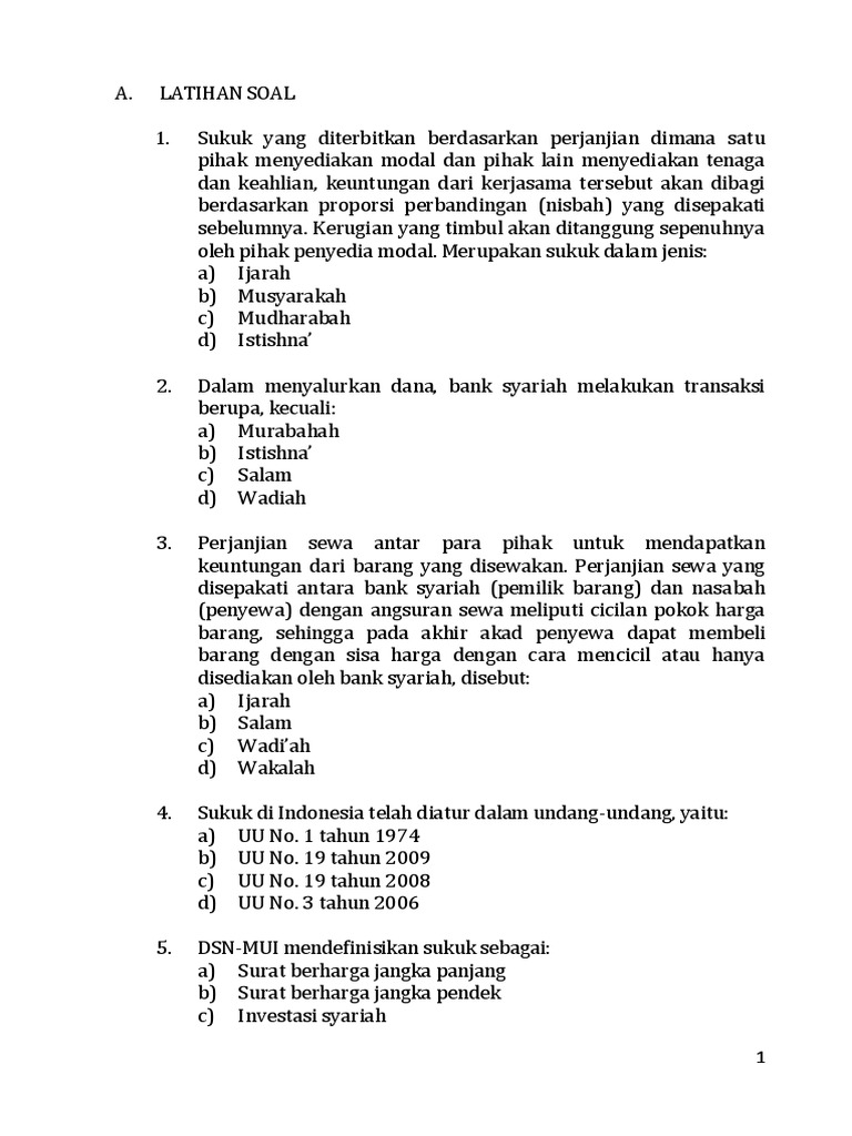 Latihan Soal | PDF | Bisnis | Pengelolaan Keuangan & Uang