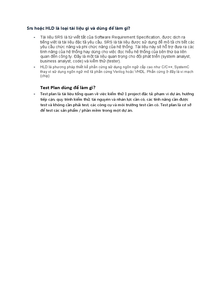 SRS - TestPlan | PDF