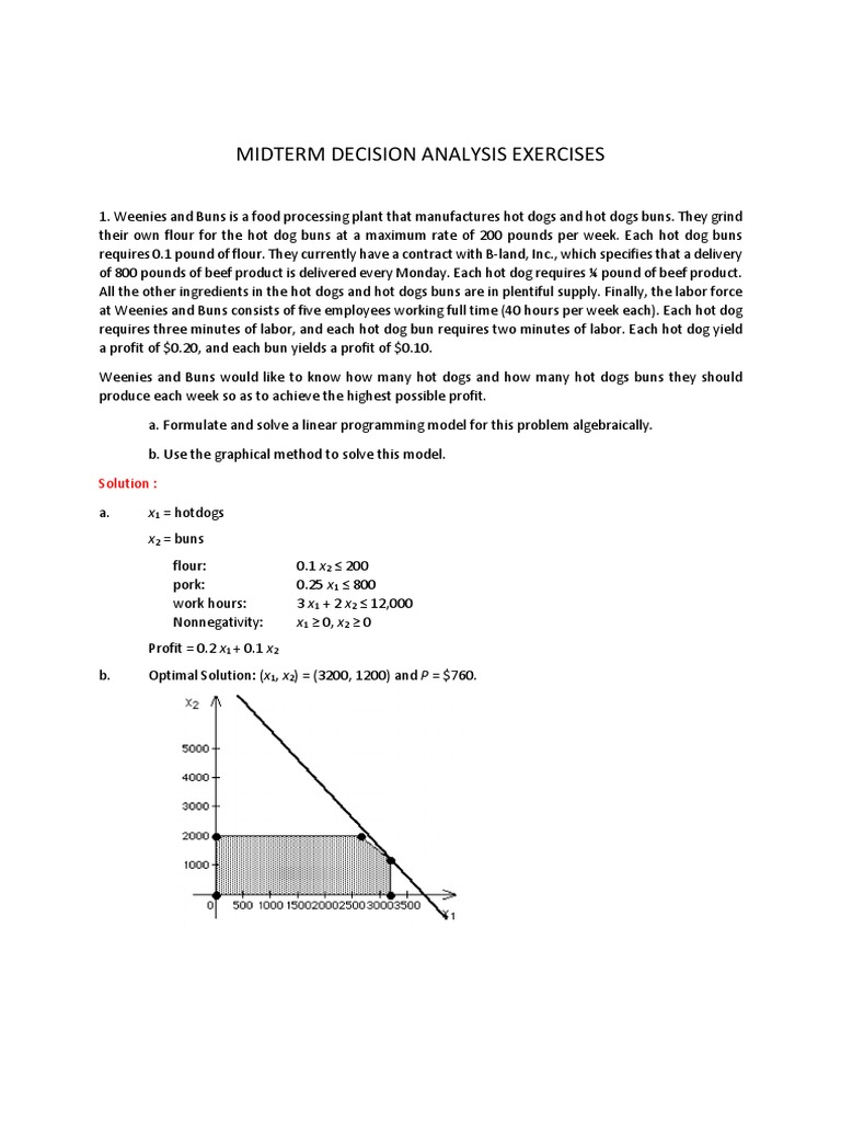 Midterm Decision Analysis Exercises | PDF | Recession | Hot Dog