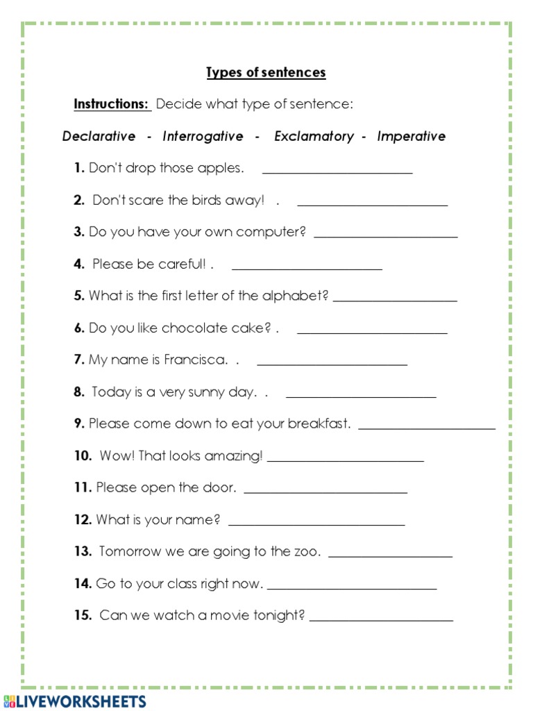 Declarative - Interrogative - Exclamatory - Imperative | PDF