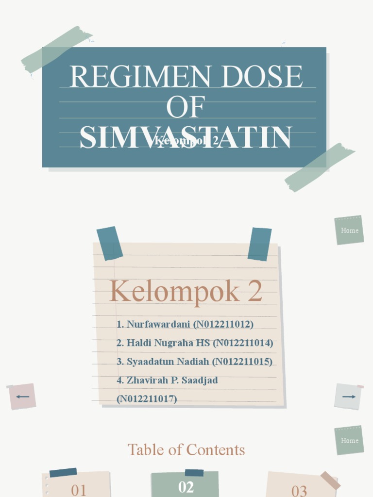 Regimen Dose of Simvastatin | PDF | Statin | Cholesterol