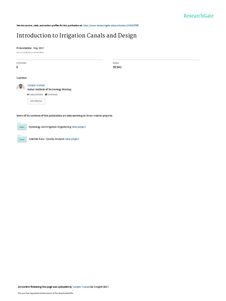 Introduction To Irrigation Canals and Design: Presentation | PDF ...