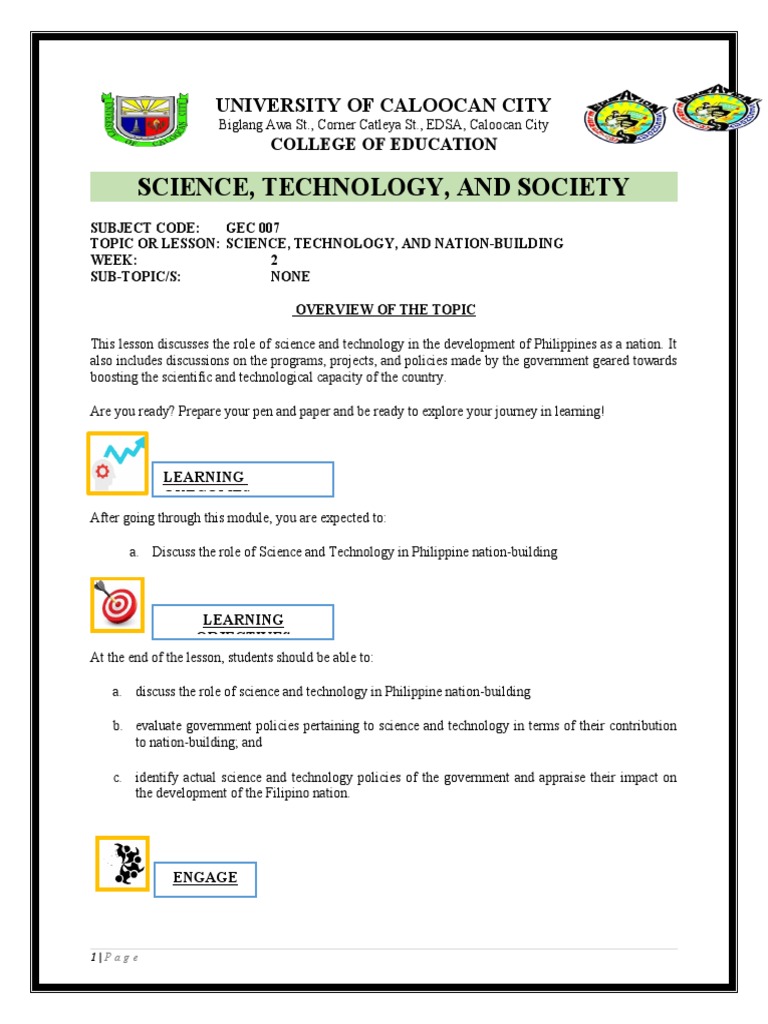Lesson 2 - SCIENCE, TECHNOLOGY, AND NATION-BUILDING | PDF | Science ...