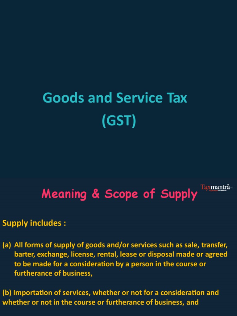 Types of Supply Under GST Explained | PDF | Value Added Tax | Taxes