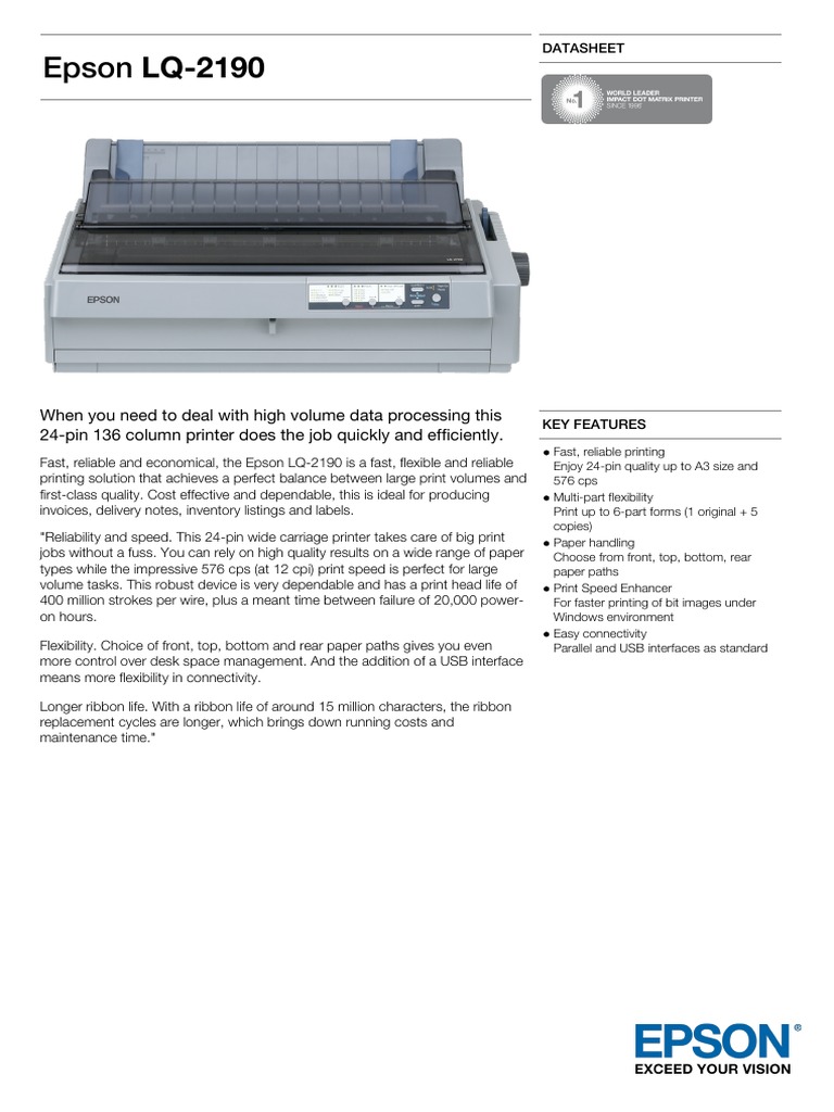 Epson LQ-2190 | PDF | Printer (Computing) | Computing