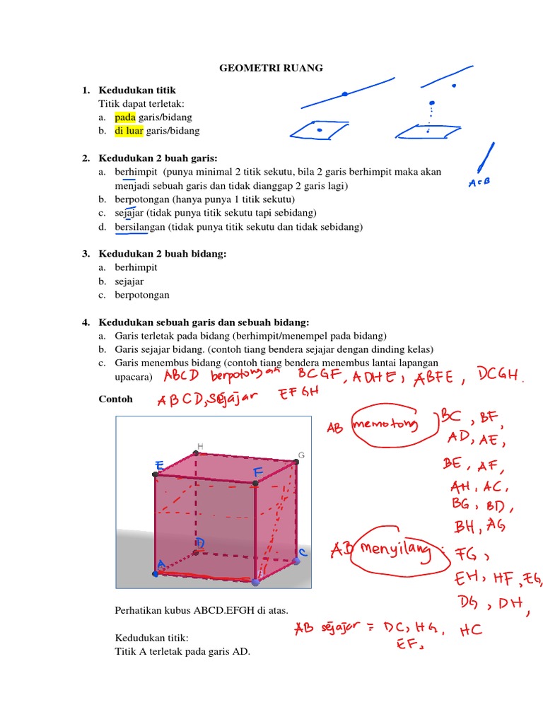 Catatan 1 Geometri Ruang | PDF