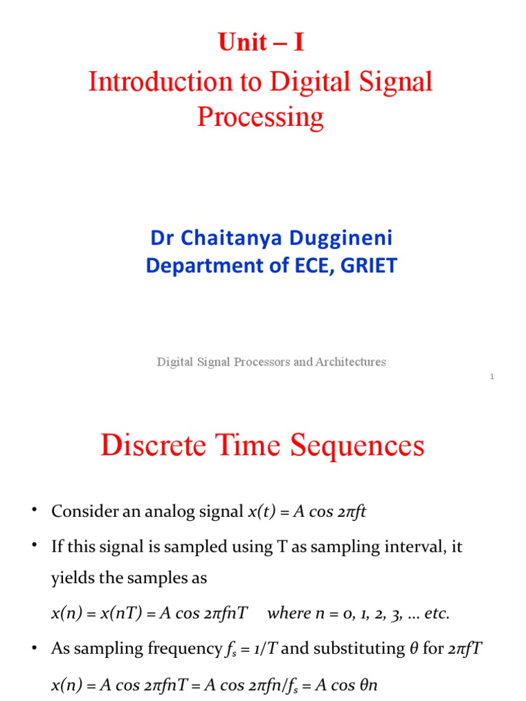 Digital Signal Processing Overview | PDF | Discrete Fourier Transform ...