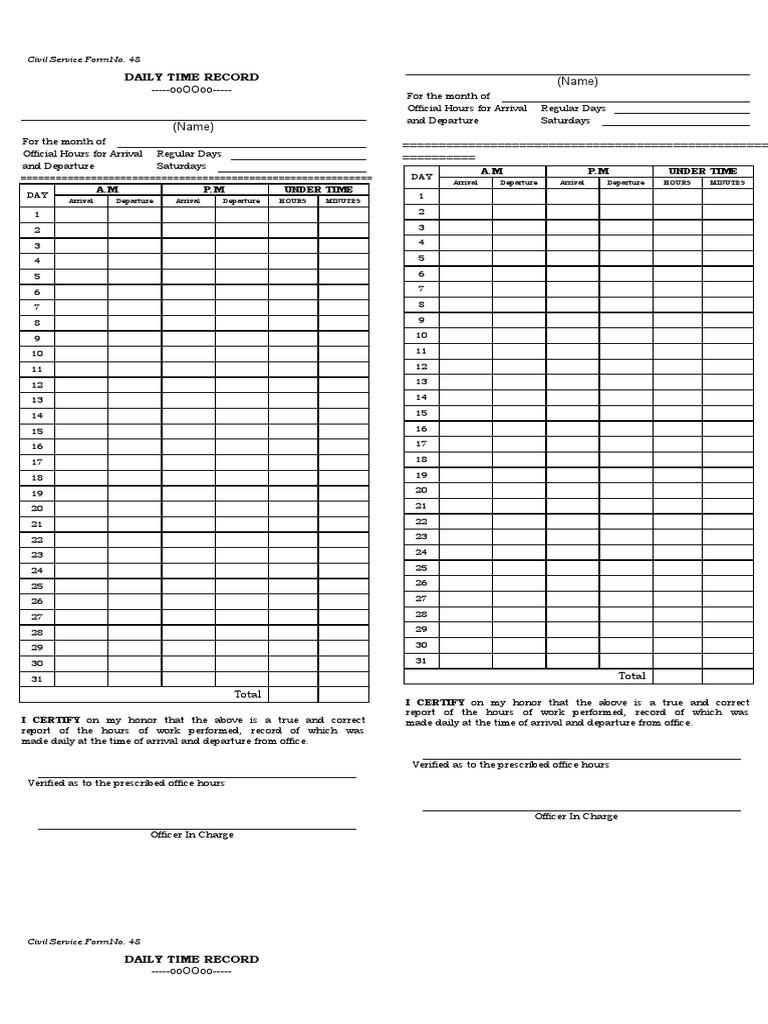 Daily Time Record Policy