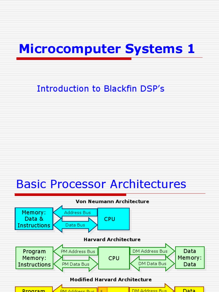 Microcomputer Systems 1: Introduction To Blackfin DSP's | PDF ...