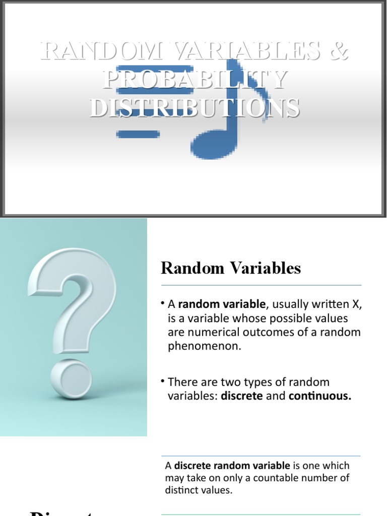Random Variables Probability Distributions | PDF | Probability Distribution | Expected Value