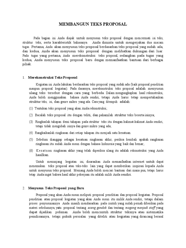 Membangun Teks Proposal | PDF