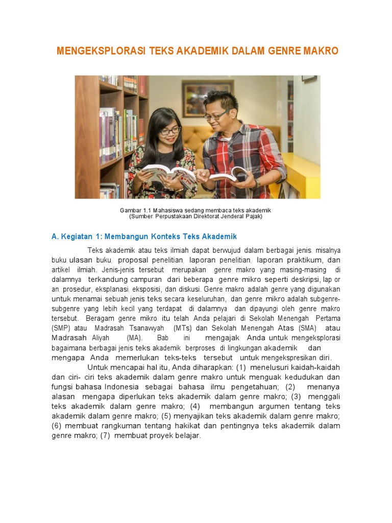 Mengeksplorasi Teks Akademik Dalam Genre Makro (A) | PDF