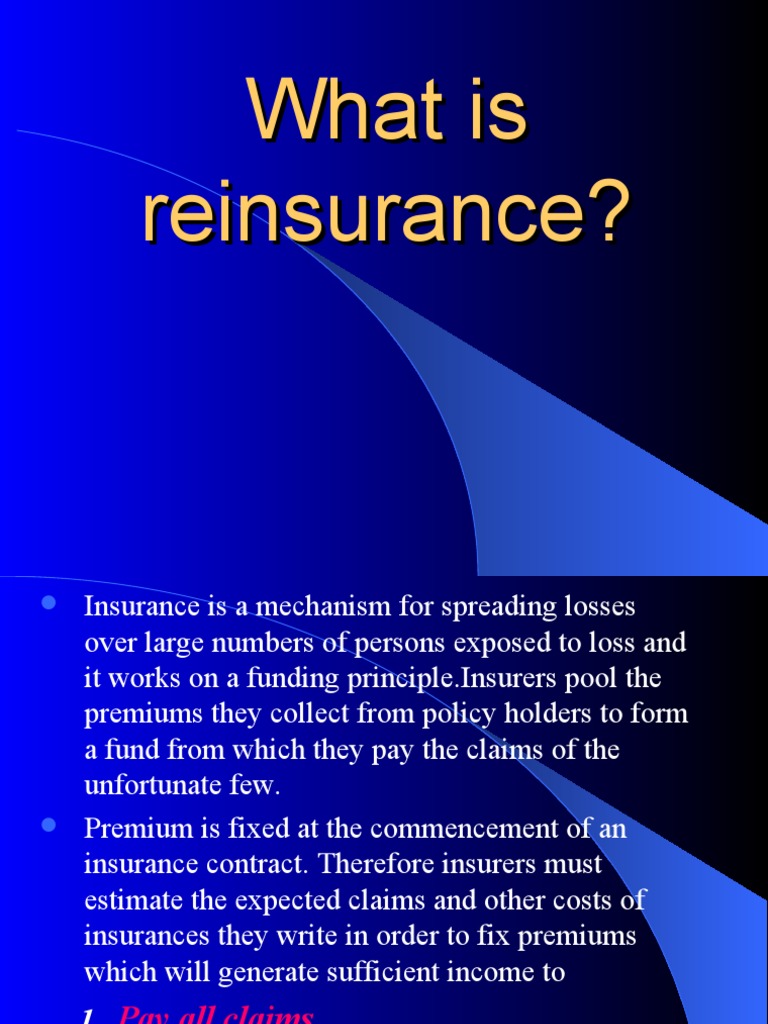 What Is Reinsurance? | Download Free PDF | Reinsurance | Insurance