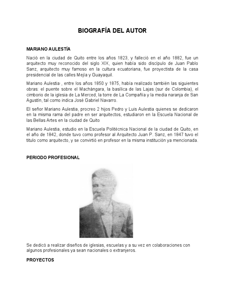 Biografía Del Autor | PDF | Ecuador | Iglesia (edificio)