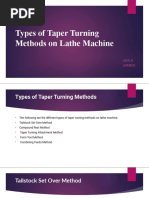 Taper Turning Using Tailstock Offset Method | PDF