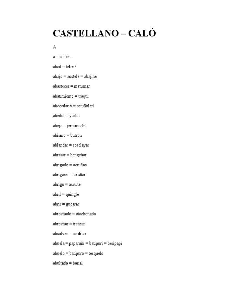 Castellano Caló | PDF
