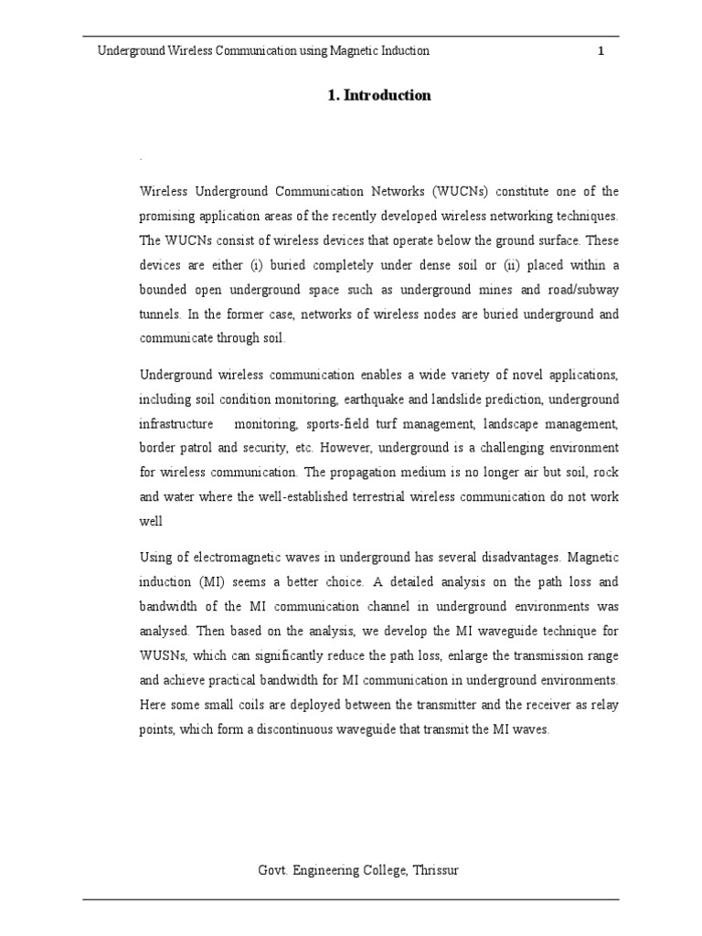 Underground Wireless Communication Using Magnetic Induction 1 | PDF ...