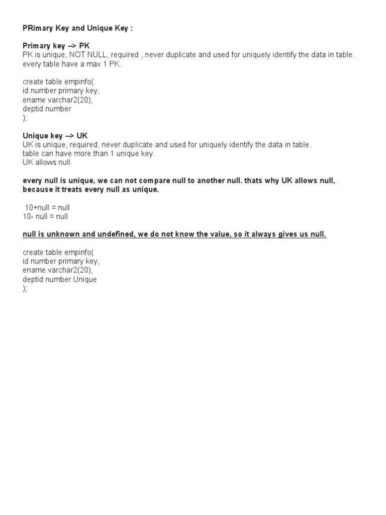 Understanding the Differences Between Primary Keys and Unique Keys in ...