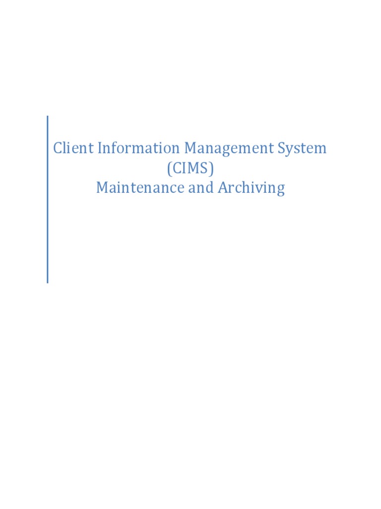 CIMS Maintenance Guide | PDF | Databases | Computing