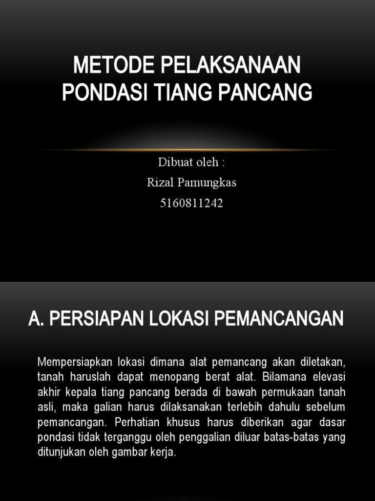 Metode Pelaksanaan Tiang Pancang | PDF