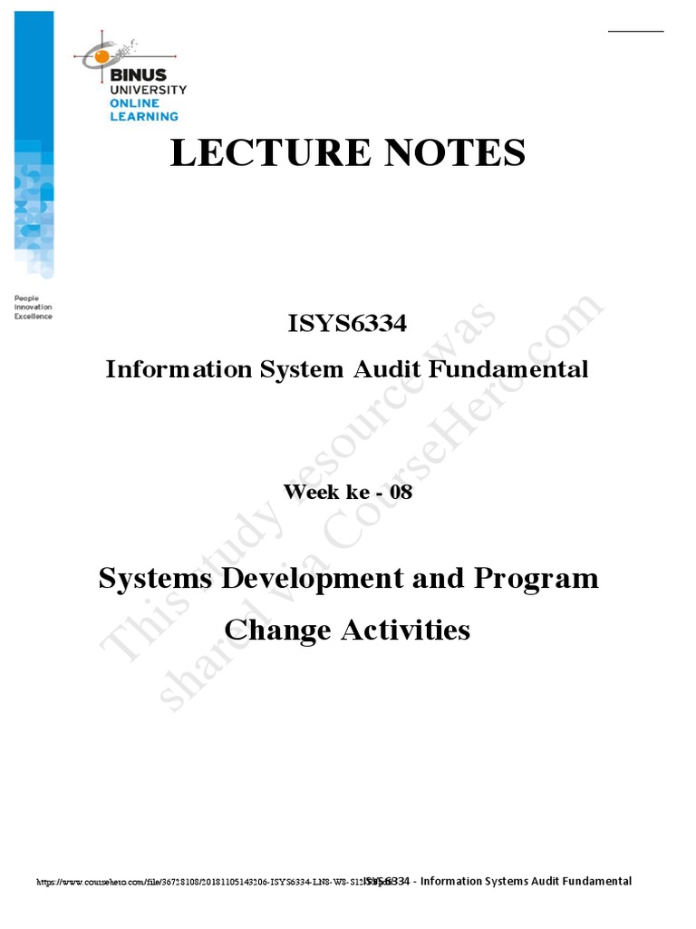 Systems Development and Program Change Activities | PDF