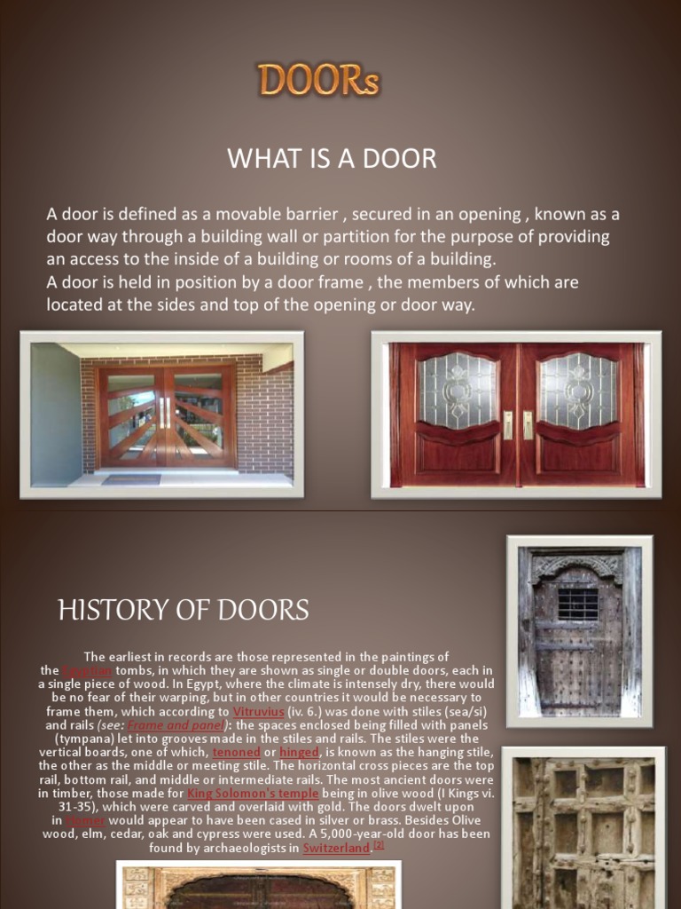 An In-Depth Exploration of Doors: Their History, Design, Mechanisms and ...