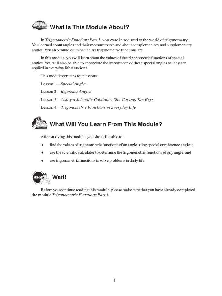 Trigonometric Functions Module 2 | PDF | Trigonometric Functions | Sine