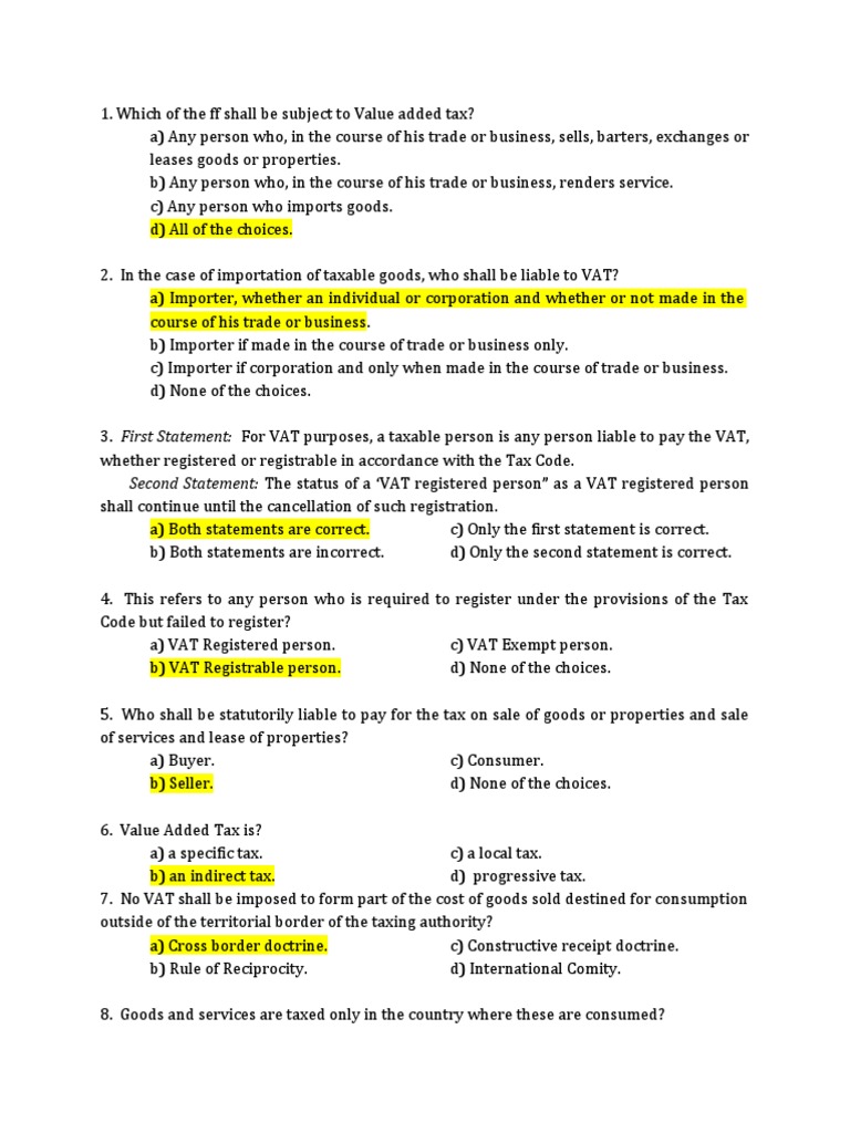Second Statement: The Status of A VAT Registered Person" As A VAT ...