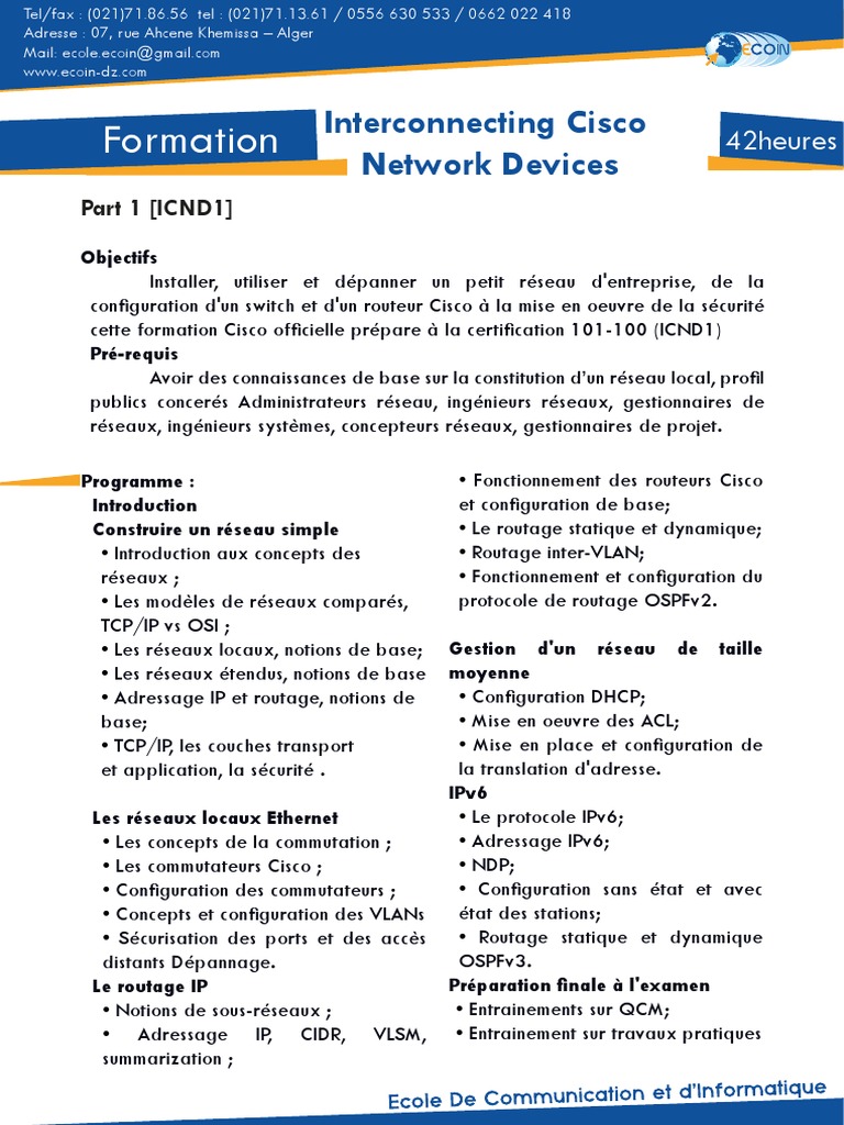 Formation Cisco pour Réseaux d'Entreprise | PDF | Adresse IP ...
