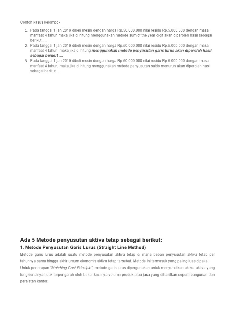 Contoh Penyusutan Aktiva Tetap | PDF | Pengelolaan Keuangan & Uang