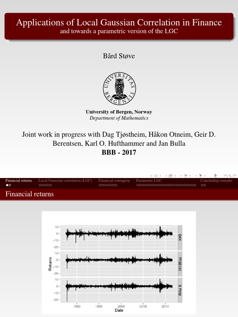 Applications of Local Gaussian Correlation in Finance | PDF | Normal Distribution | Mathematics