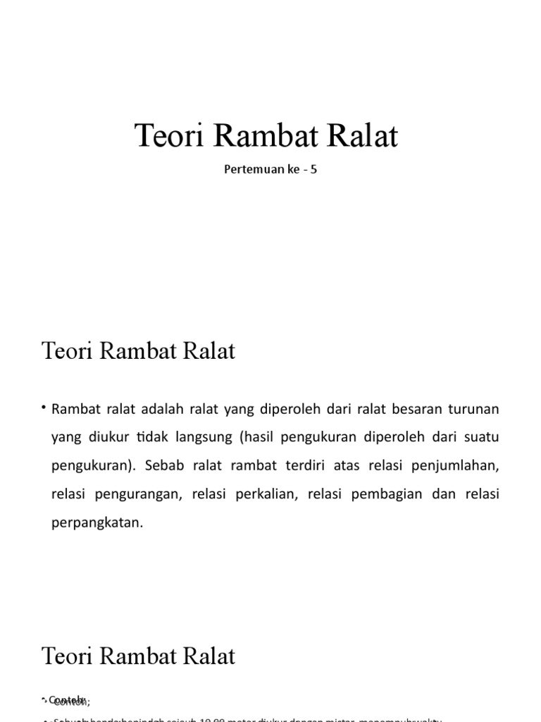 Pertemuan - 5 Teori Rambat Ralat | PDF