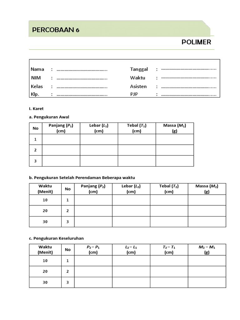 Laporan Praktikum Materi Polimer | PDF