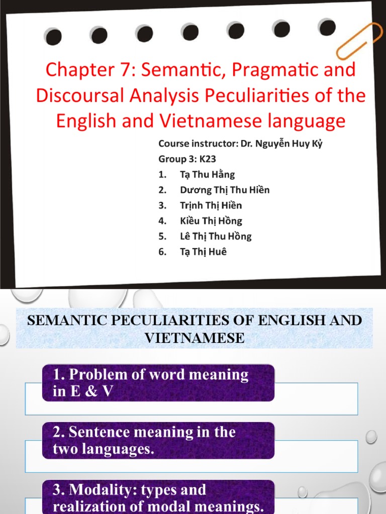 Chapter 7: Semantic, Pragmatic and Discoursal Analysis Peculiarities of ...