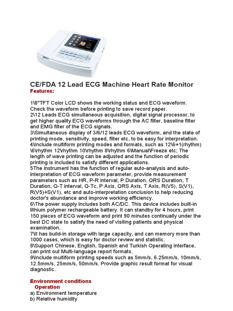 Ecg 12 Manual | PDF | Electrocardiography | Electrical Engineering