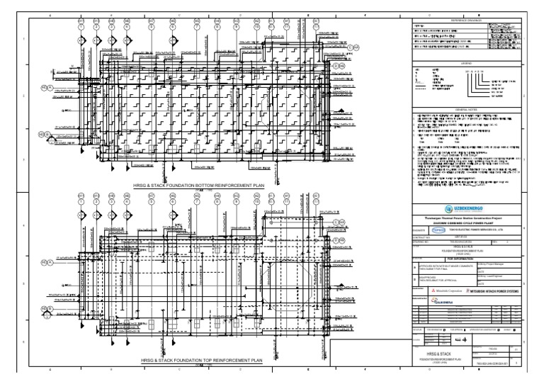 HRSG & Stack Foundation Bottom Reinforcement Plan | PDF | Power Station ...