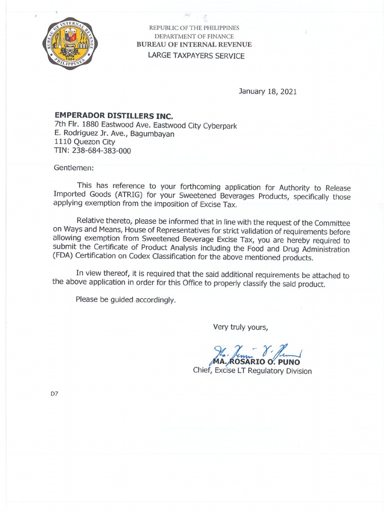 BIR Memorandum | PDF