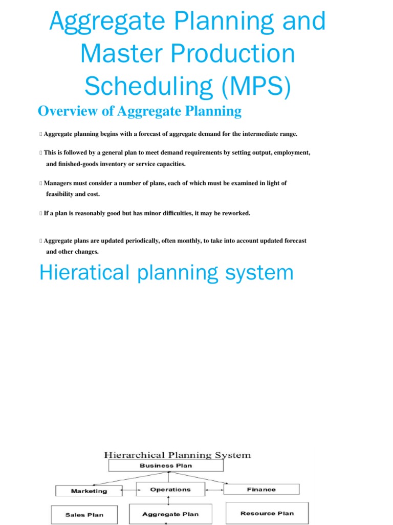 Aggregate Planning and MPS Overview | PDF | Pricing | Demand