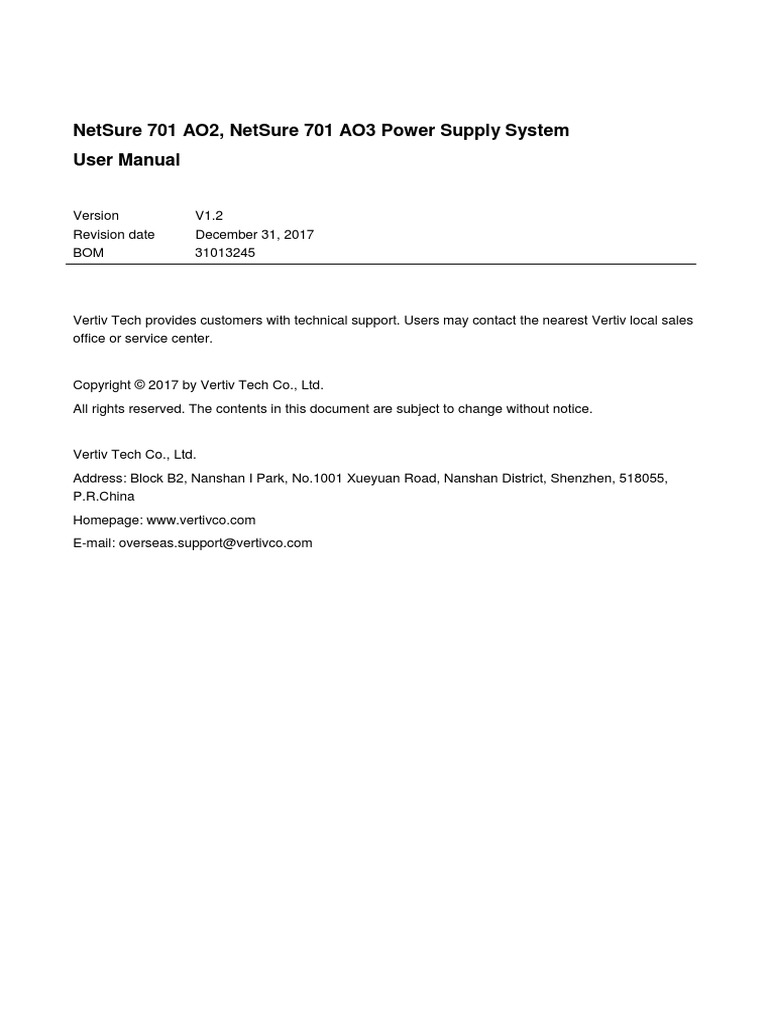 Netsure 701 Ao2 Ao3 Power Supply System User Manual | PDF | Power ...